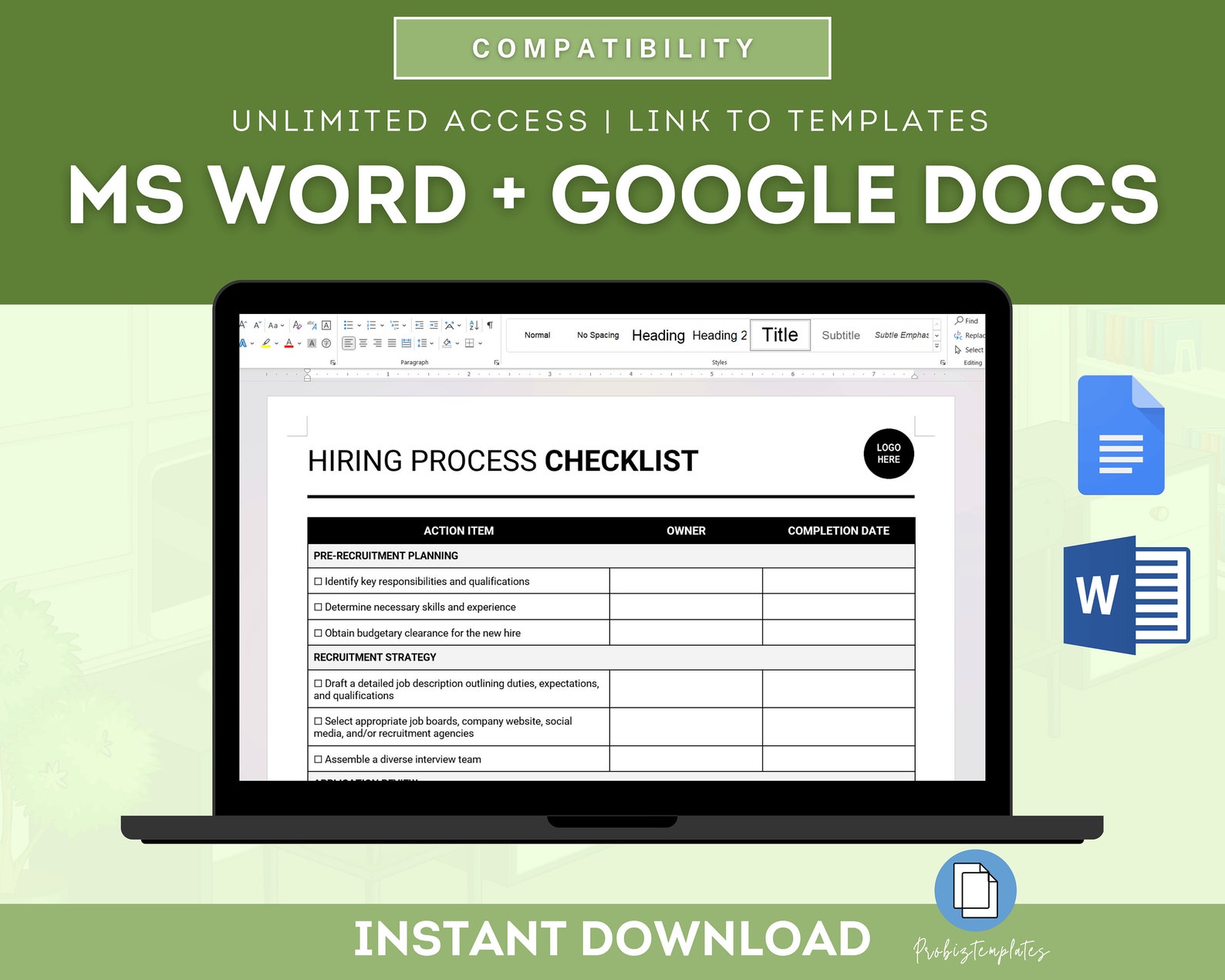 Hiring Process Checklist Template, Employee Recruitment Process ...