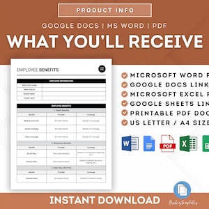 Employee Benefits and Compensation Bundle, Employee Benefits Administrative Forms, Total ...