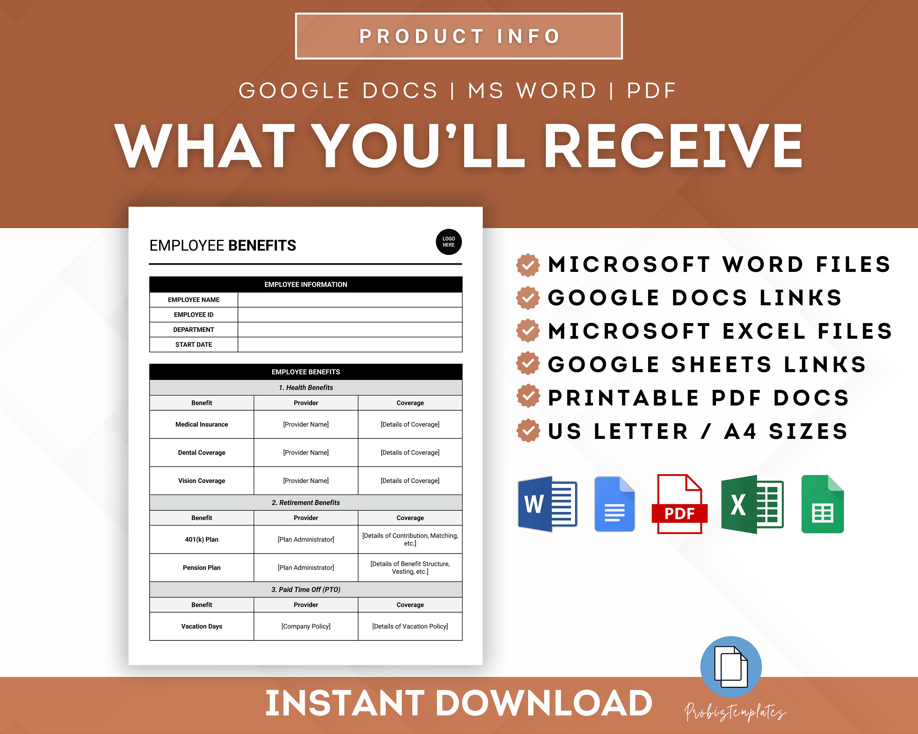 Employee Benefits and Compensation Bundle, Employee Benefits Administrative Forms, Total ...