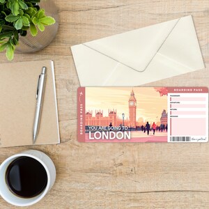Printable London Surprise Gift Ticket, Editable England Boarding Pass ...