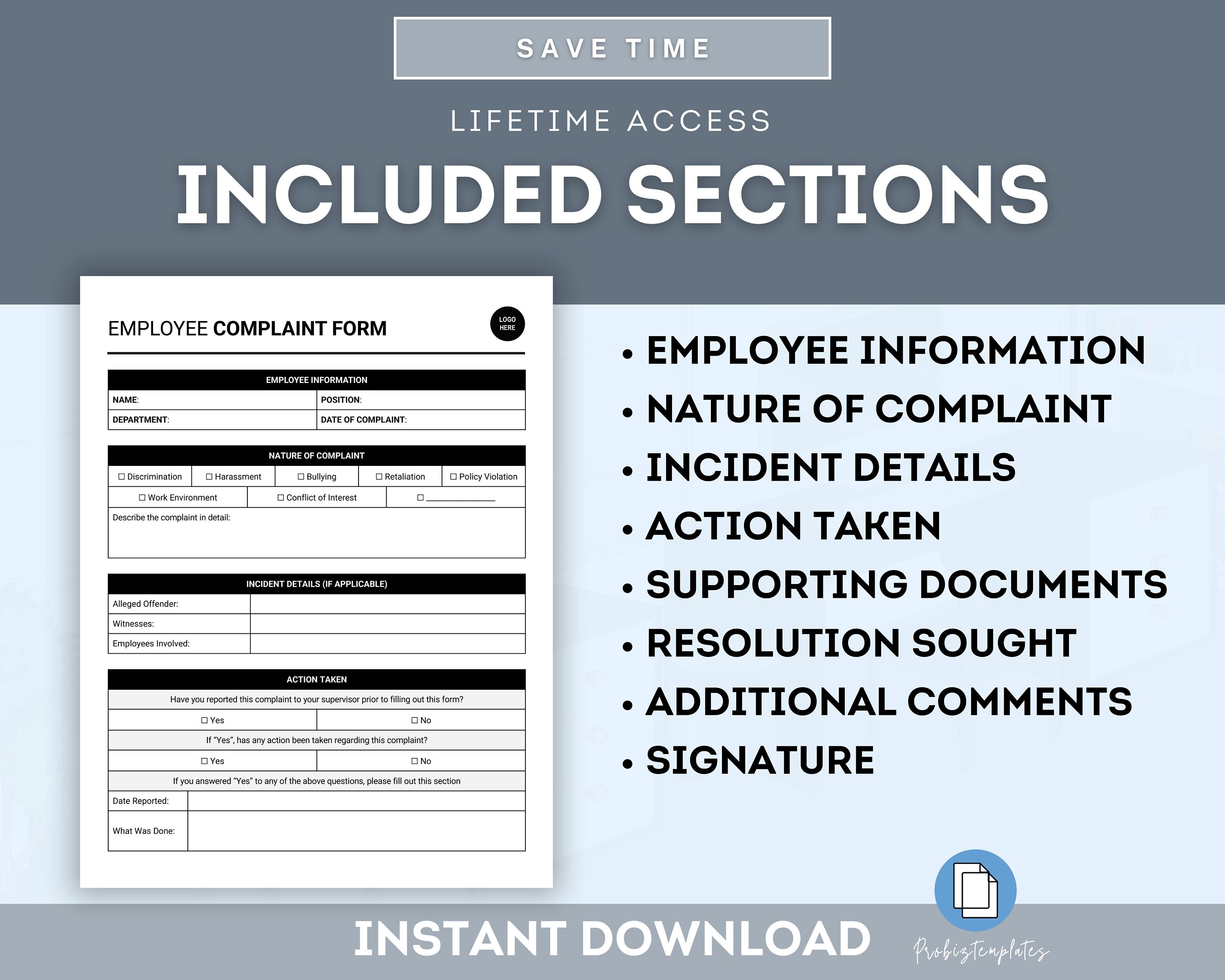 Employee Complaint Form Template, Employee Grievance Form, Staff ...