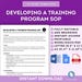 Developing Training Program SOP Template, Training Program Creation ...
