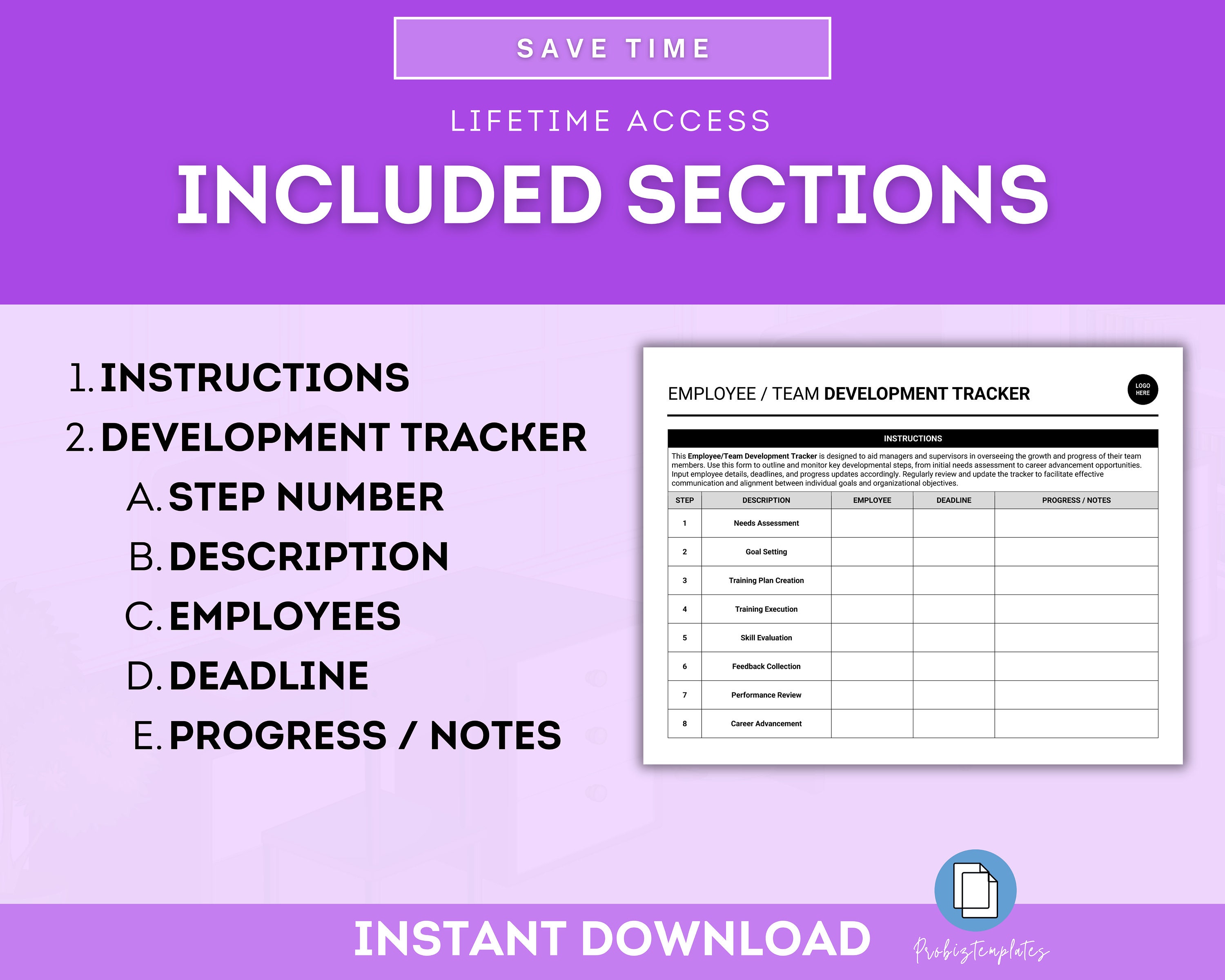 Employee & Team Development Tracker Template, Team Development ...