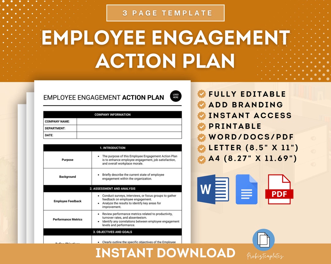 Employee Engagement Action Plan Template, Boosting Employee Morale Plan ...