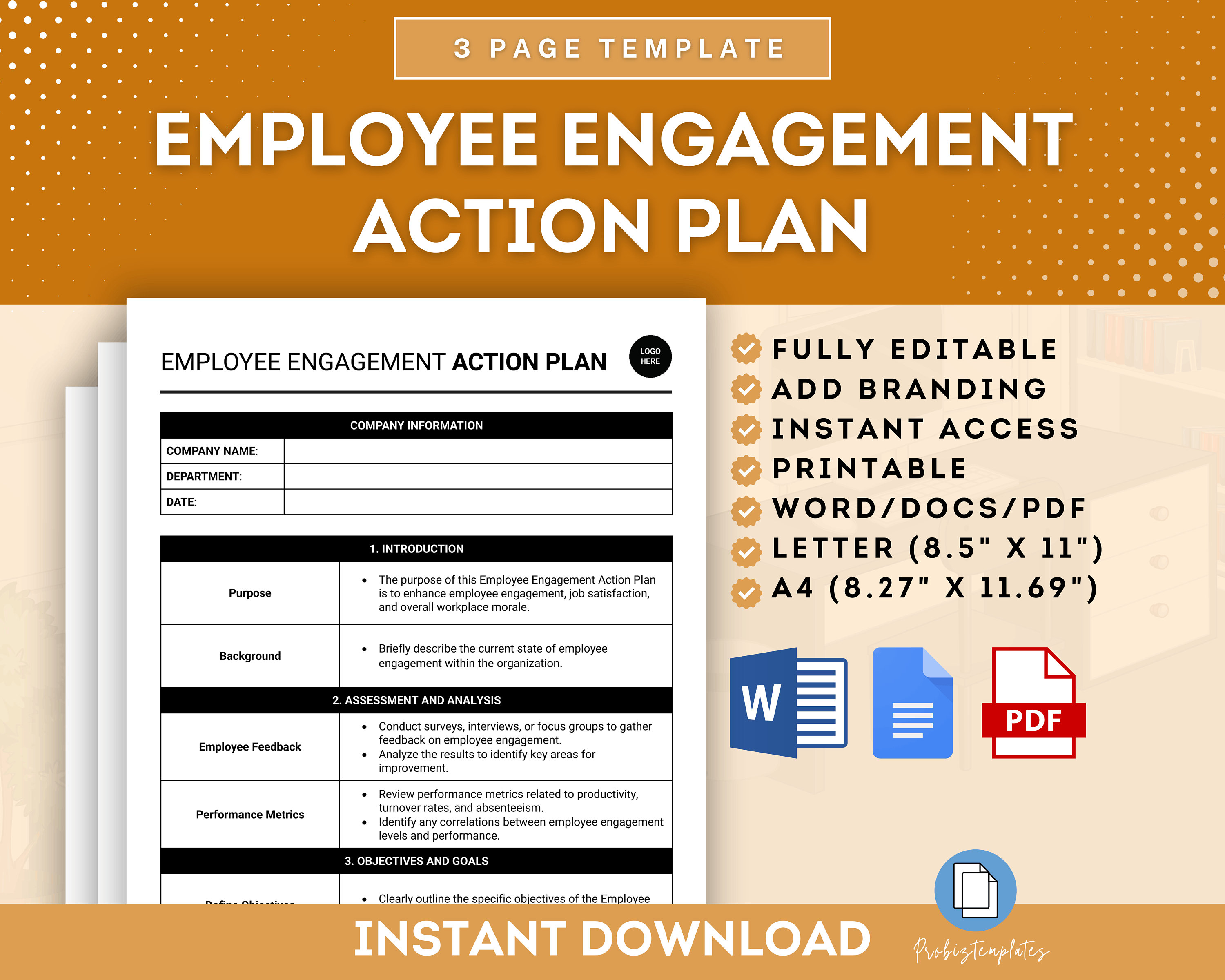 Employee Engagement Action Plan Template, Boosting Employee Morale Plan ...