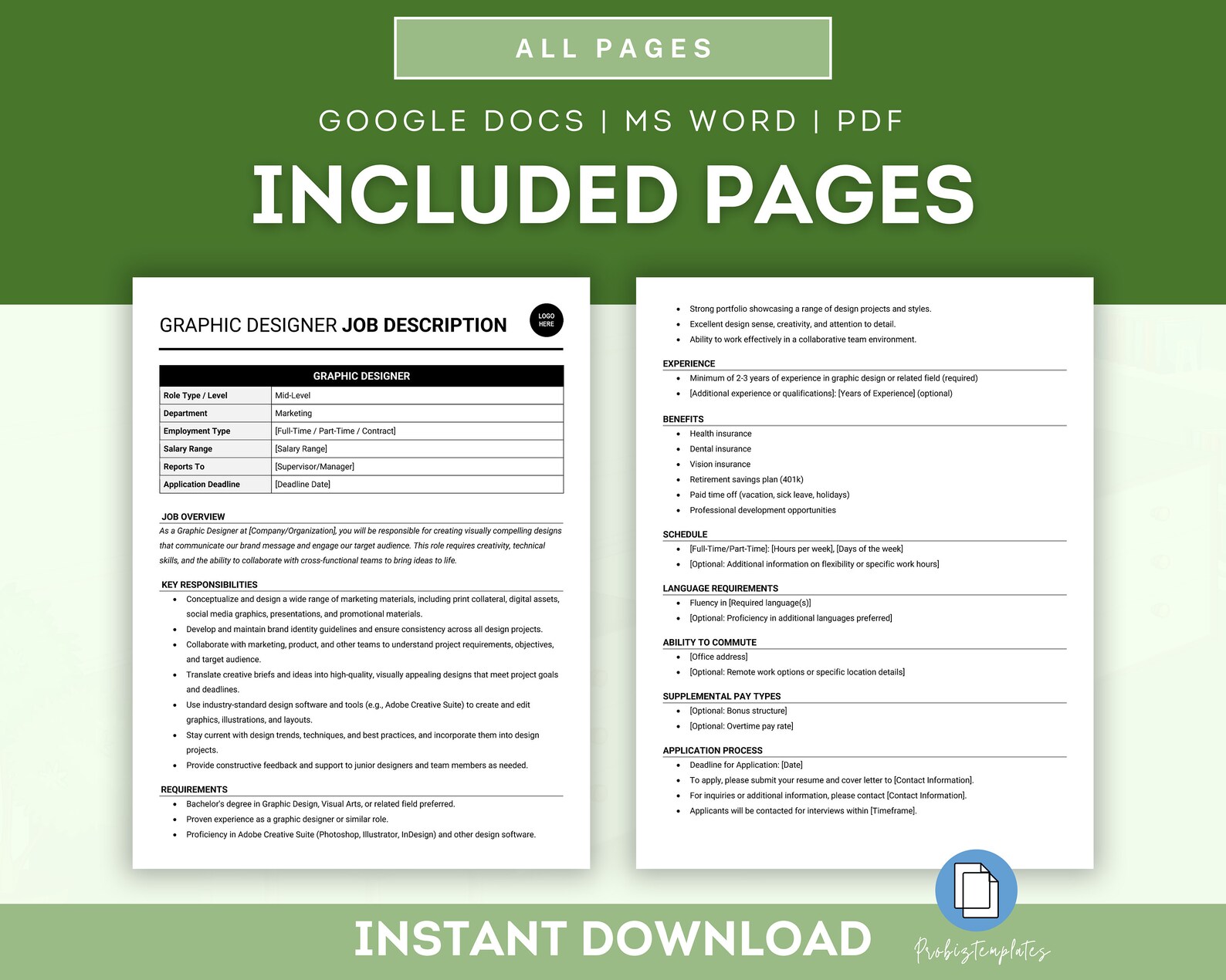 Graphic Designer Job Description Template, Creative Designer Job ...