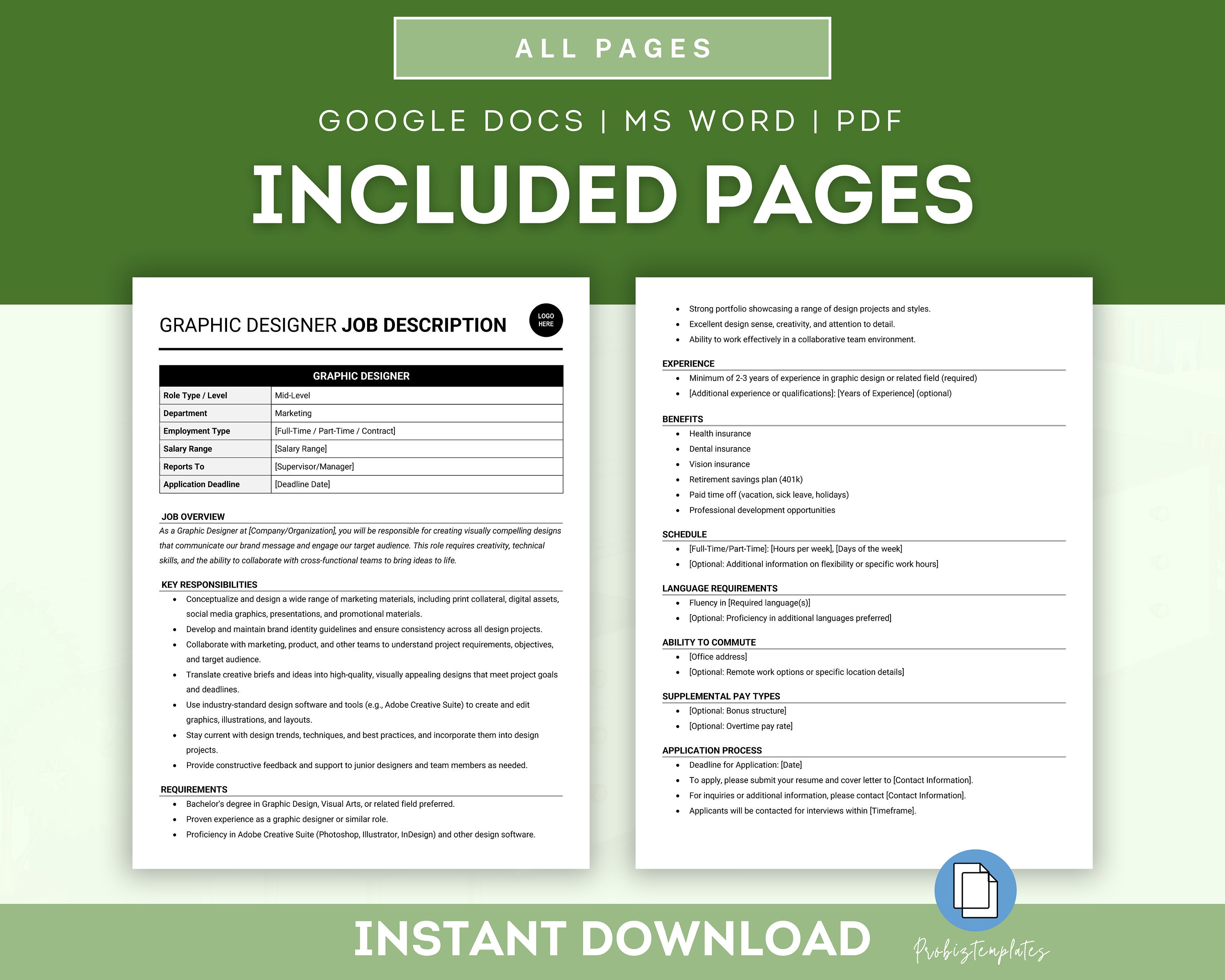 Graphic Designer Job Description Template, Creative Designer Job ...