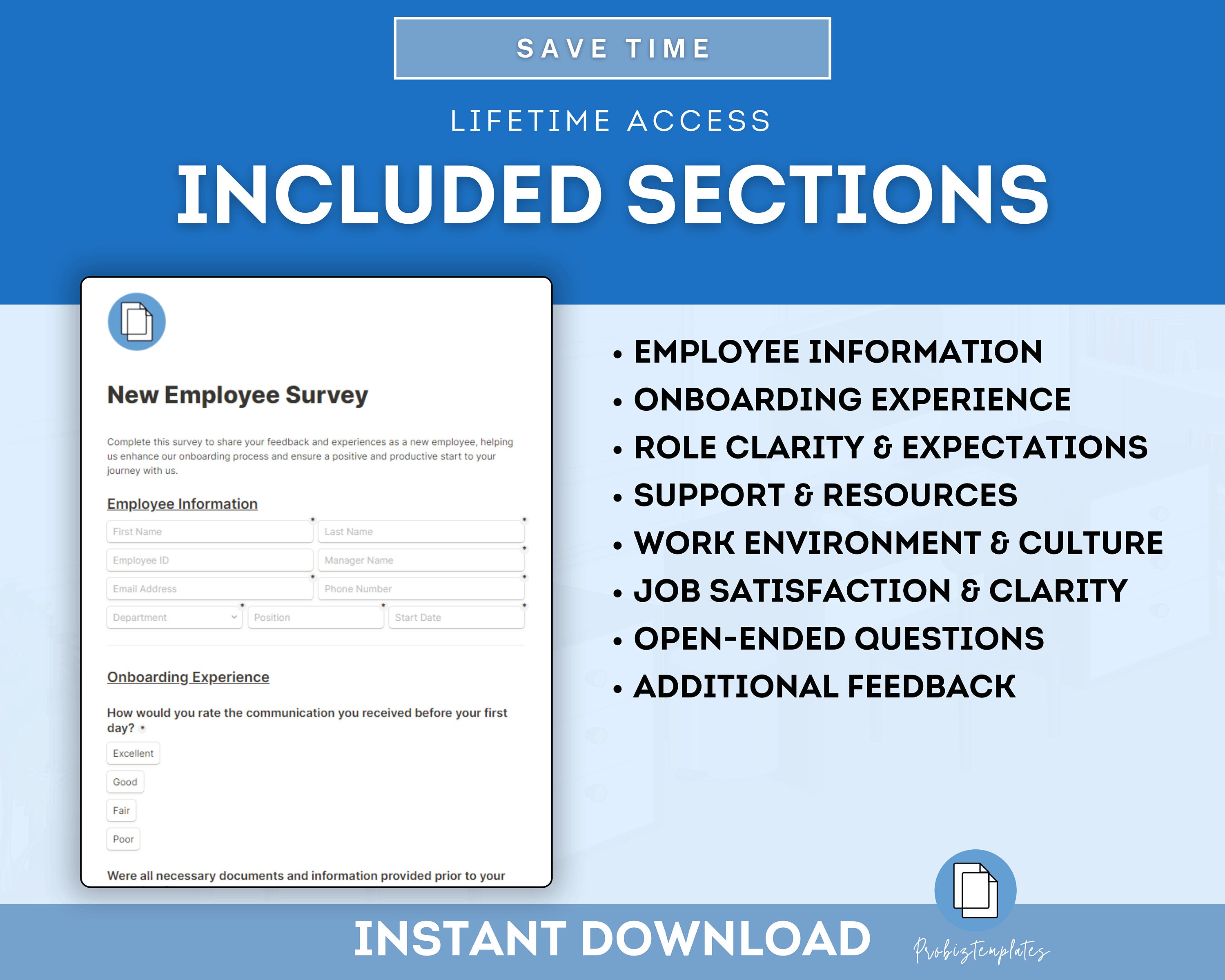 New Employee Online Survey, New Hire First Impressions Survey, Employee ...