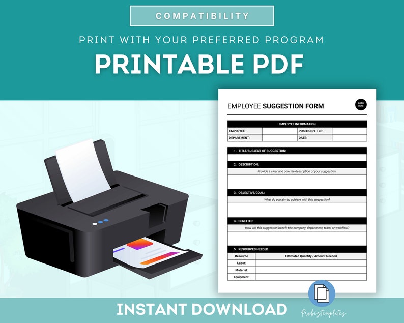 Employee Suggestion Form Template, Employee Idea Submission Form ...