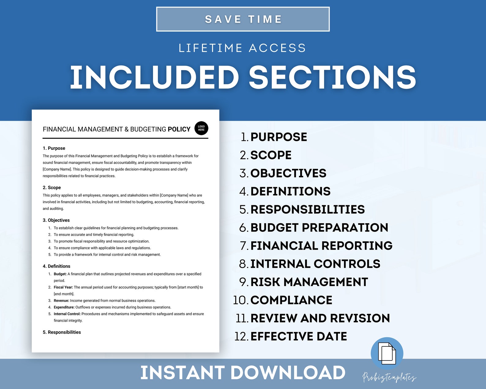 Financial Management and Budgeting Policy Template, Company Financial ...