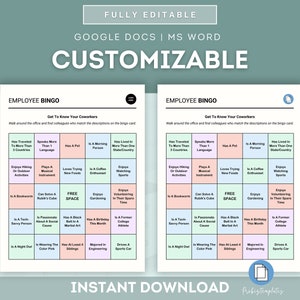 Employee Bingo Template, Staff Bingo Card Template, Onboarding Bingo ...