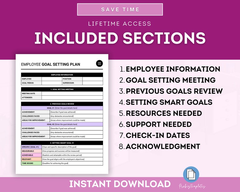 Employee Goal Setting Plan and Review Template, Employee Performance ...
