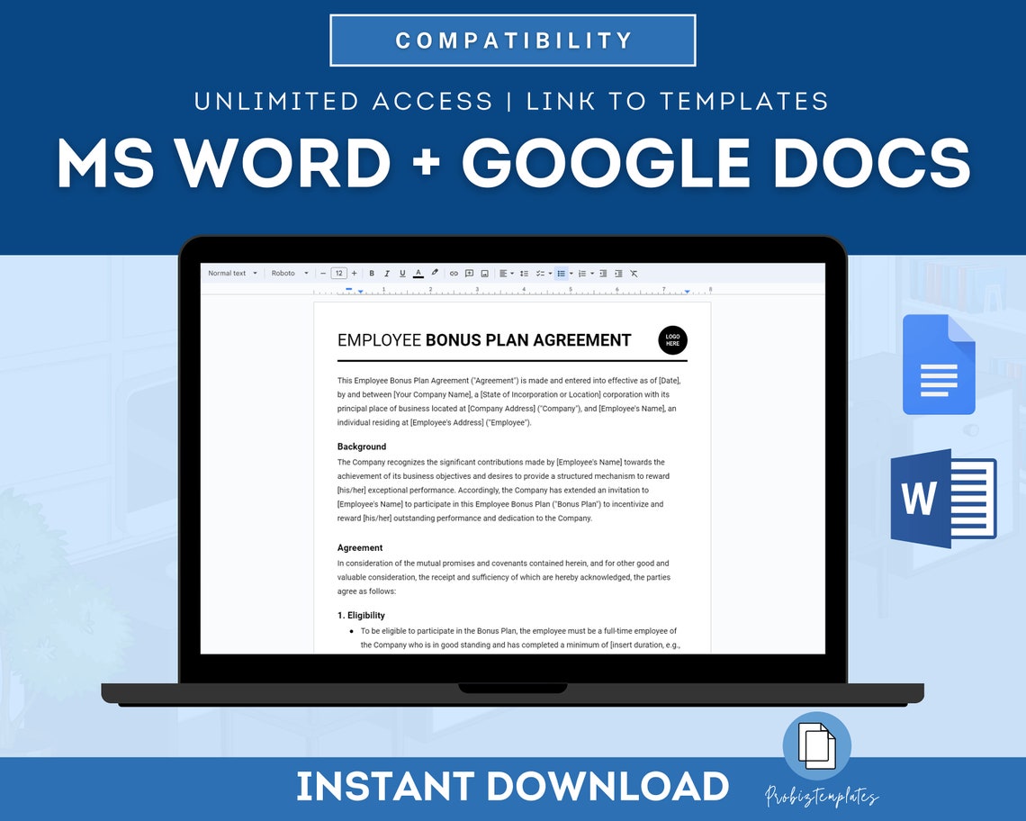 Employee Bonus Plan Agreement Template, Staff Incentive Scheme, Staff ...