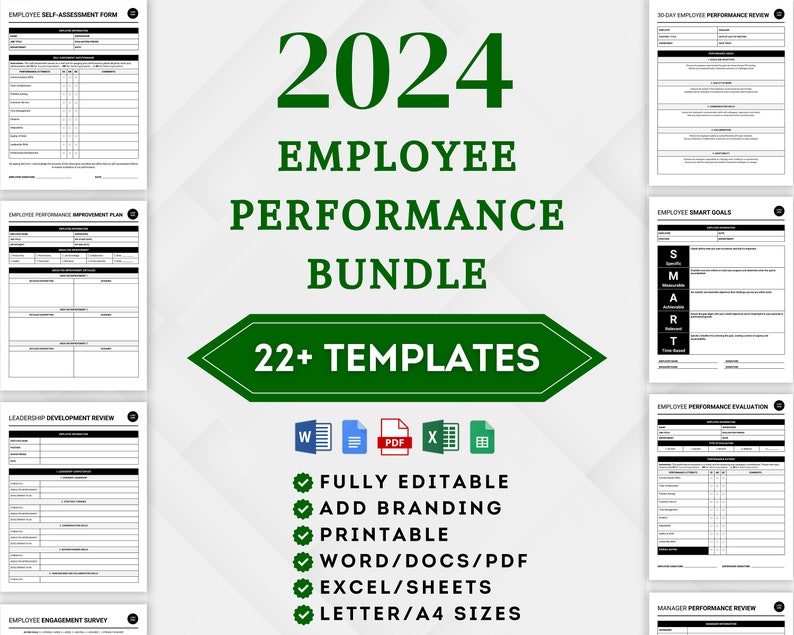 Employee Performance Bundle, Performance Review, Improvement Plan, PIP ...