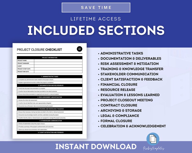Project Closure Checklist, Project Completion Form, End-of-project ...
