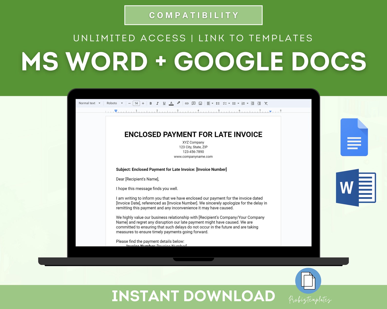 Enclosed Payment for Late Invoice Letter Template, Late Invoice Payment ...