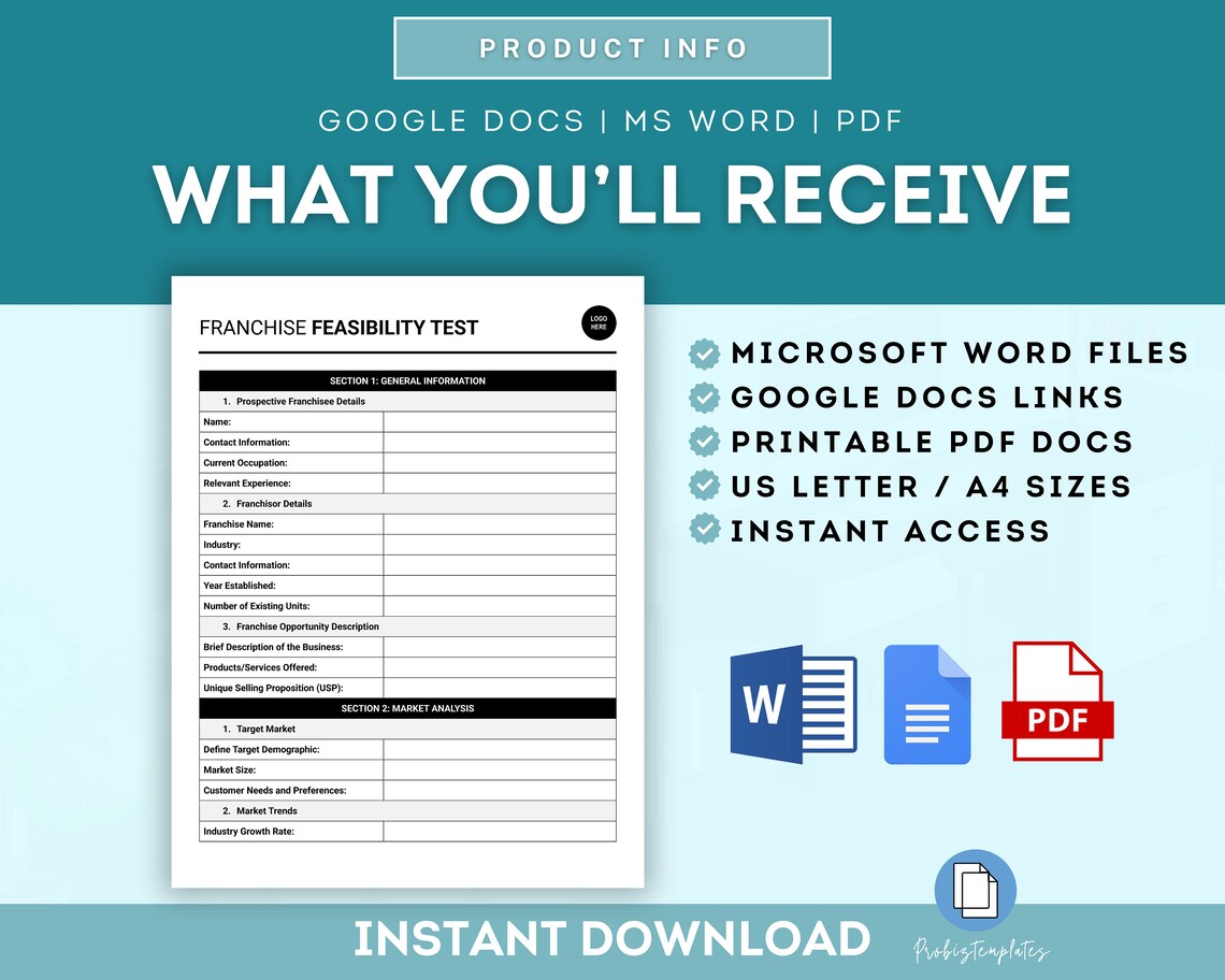Franchise Feasibility Test Template, Franchise Evaluation Checklist ...