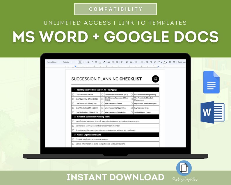 Succession Planning Checklist Template, Leadership Succession Strategy ...