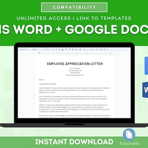 Employee Appreciation Letter, Staff Recognition Letter, Employee ...