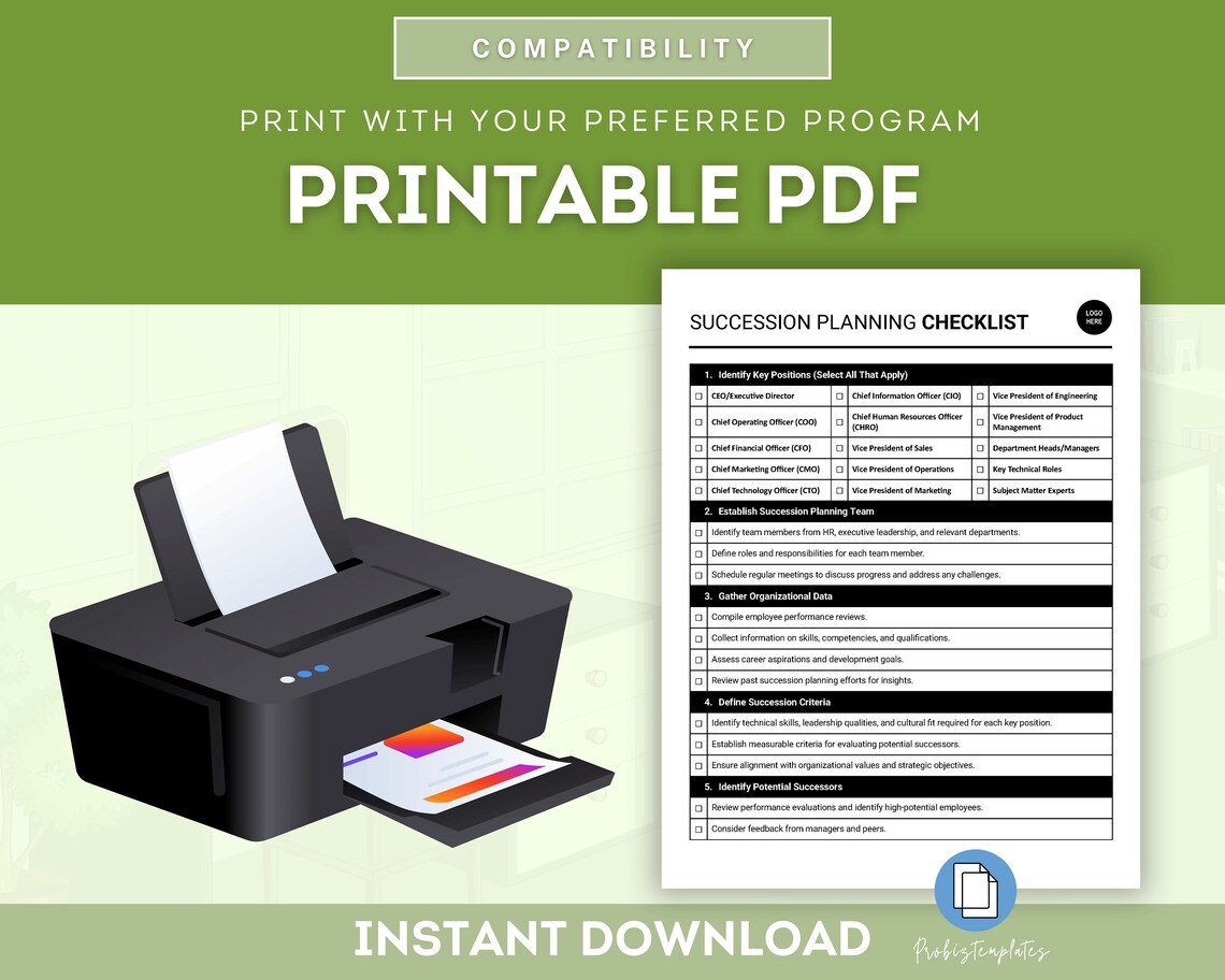 Succession Planning Checklist Template, Leadership Succession Strategy ...