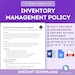 Inventory Management Policy Template, Stock Management Policy Template ...