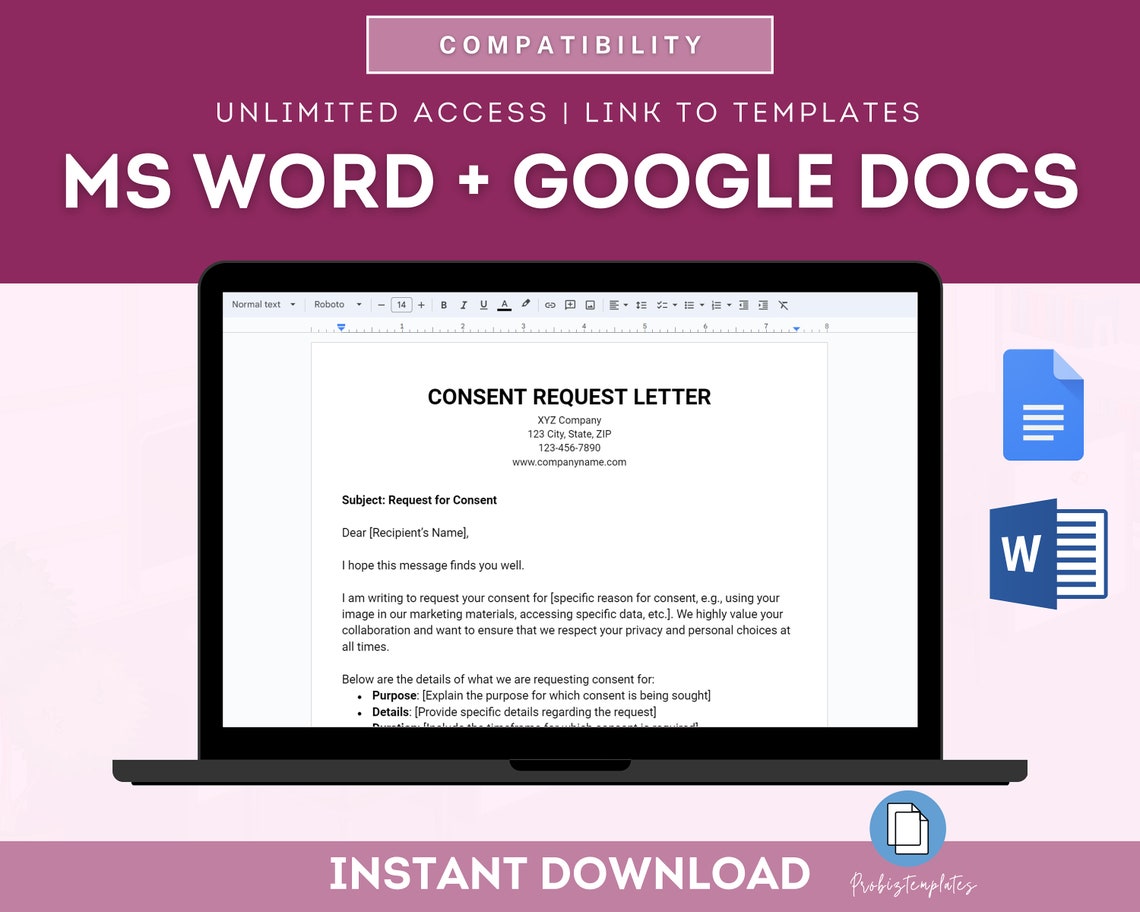 Consent Request Letter Template, Formal Consent Request Letter Template ...
