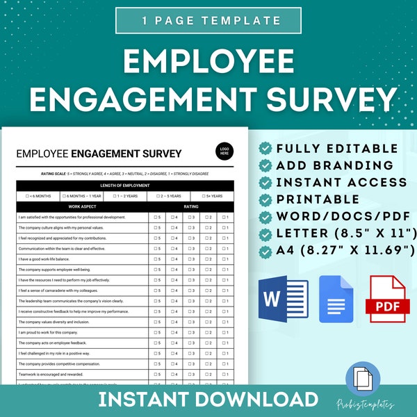 Employee Satisfaction Questionnaire - Etsy