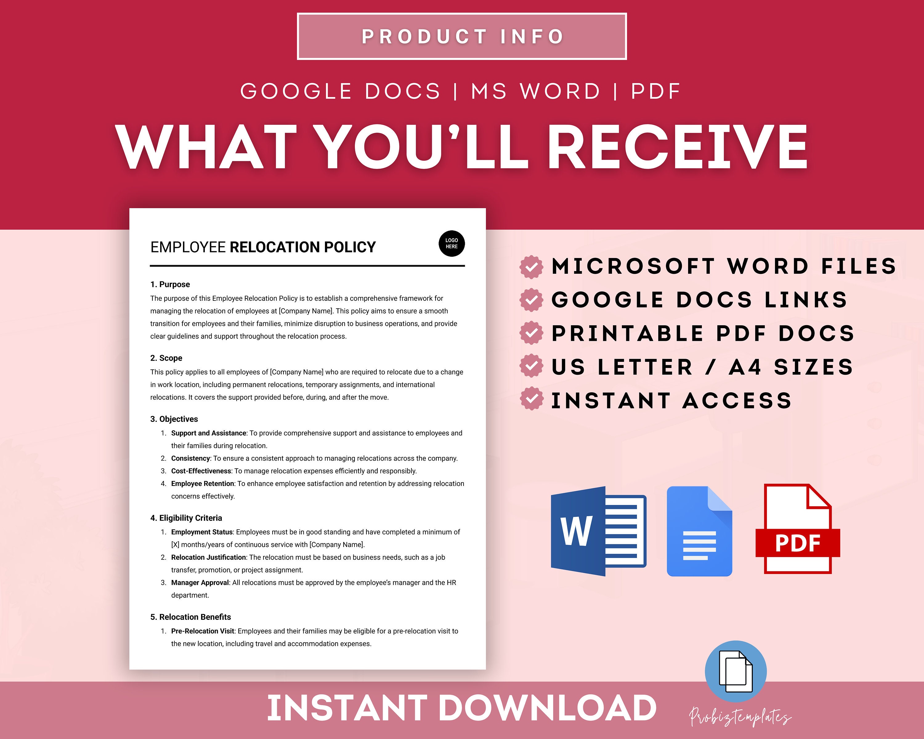 Employee Relocation Policy Template, Company Relocation Guidelines ...