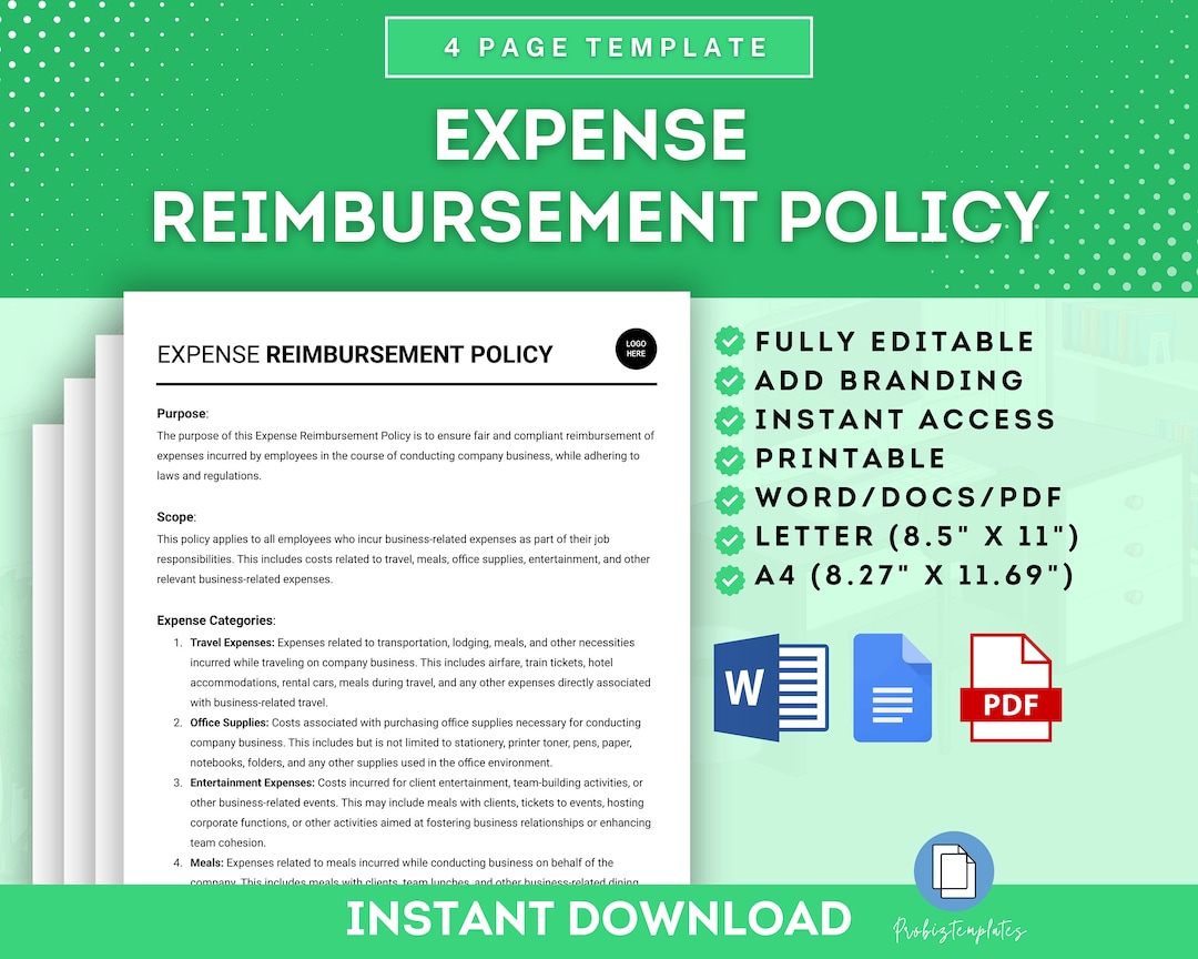 Employee Expense Reimbursement Policy Template, Employee Reimbursement ...