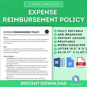 Employee Expense Reimbursement Policy Template, Employee Reimbursement ...