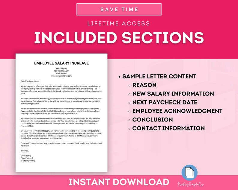 Salary Increase Letter Template, Pay Raise Announcement Letter, Salary ...