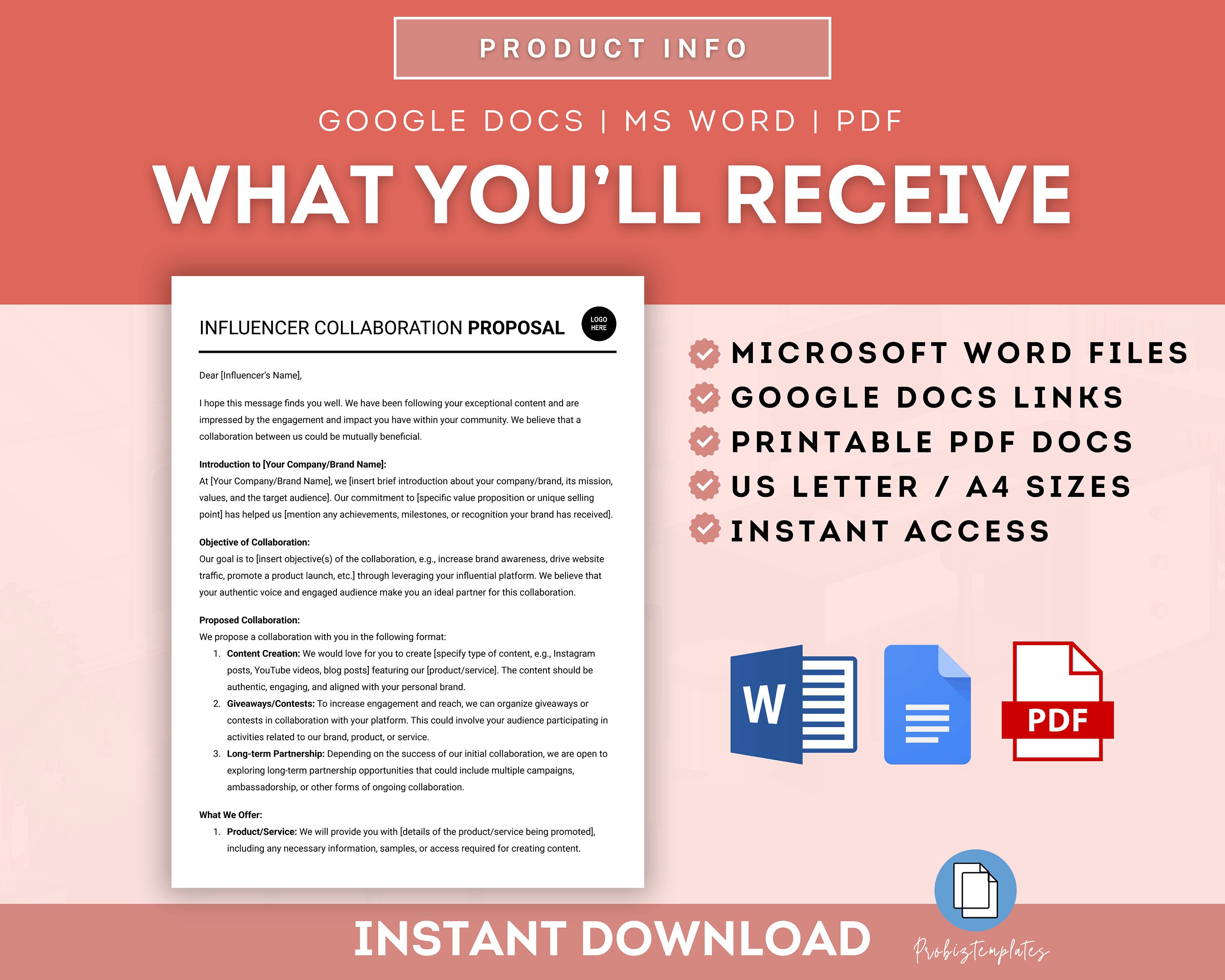 Influencer Collaboration Proposal Template, Social Media Influencer ...