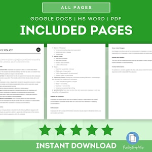 Employee Dress Code Policy Template, Human Resources Policies, Employee ...