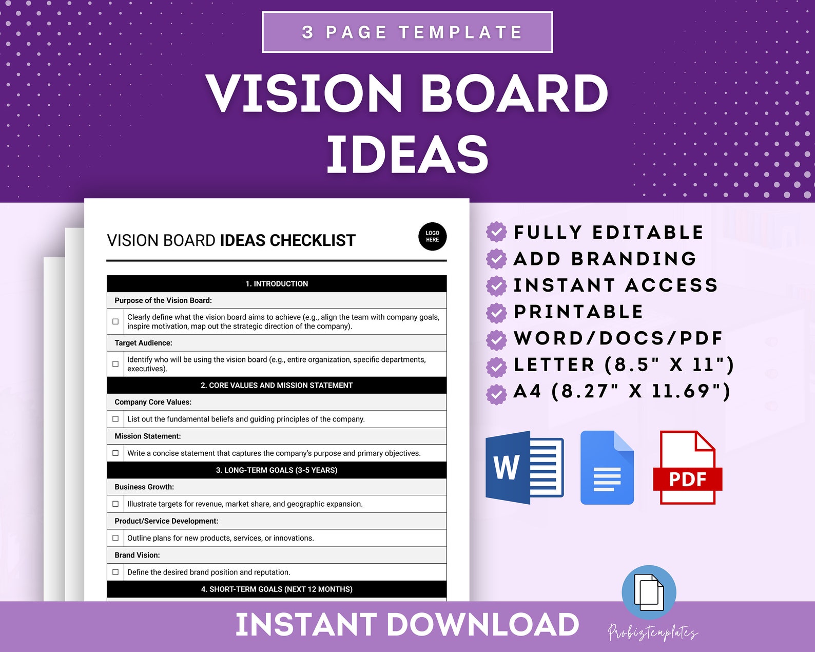 Vision Board Ideas Checklist, Creative Vision Board Concepts, Vision ...
