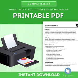 Employee Holiday Policy Template, Employee Holiday Benefits Policy ...