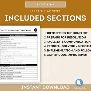 Conflict Management Strategies Checklist Template, Workplace Conflict ...