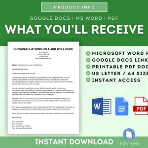 Congratulations on A Job Well Done Letter, Employee Achievement ...