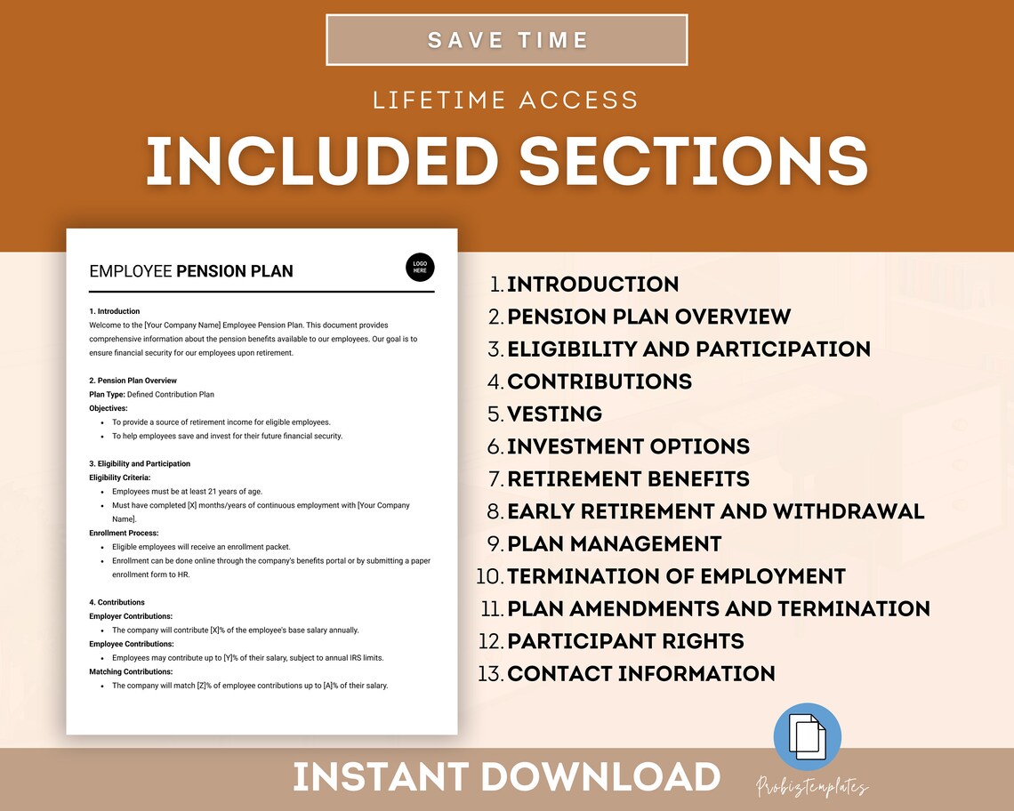 Employee Pension Plan Template, Retirement Plan Template, Employee ...