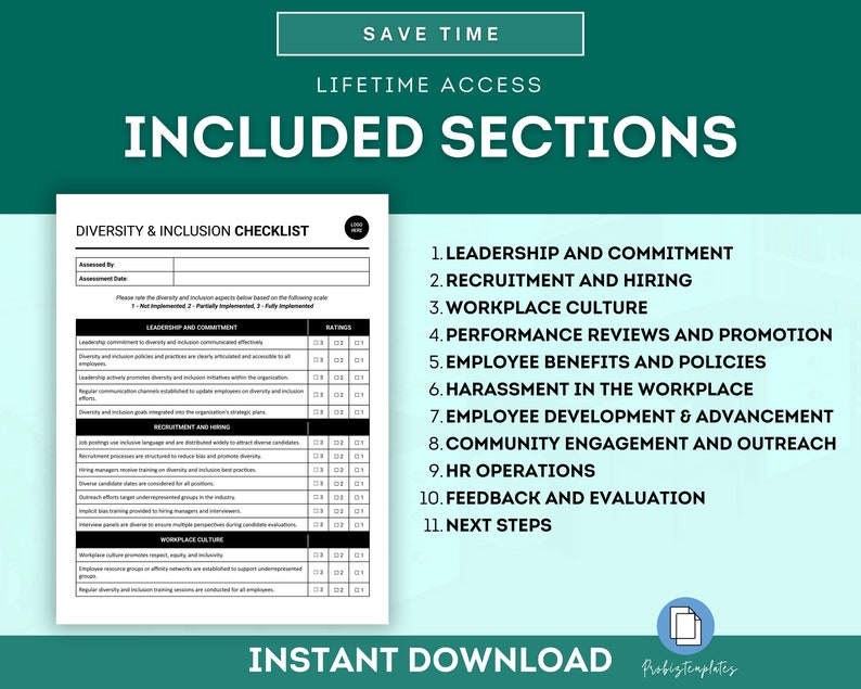 Diversity and Inclusion Checklist, Workplace Diversity and Inclusivity ...
