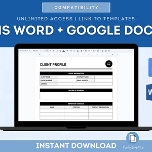 Client Profile Template, Customizable Customer Information Card Form ...