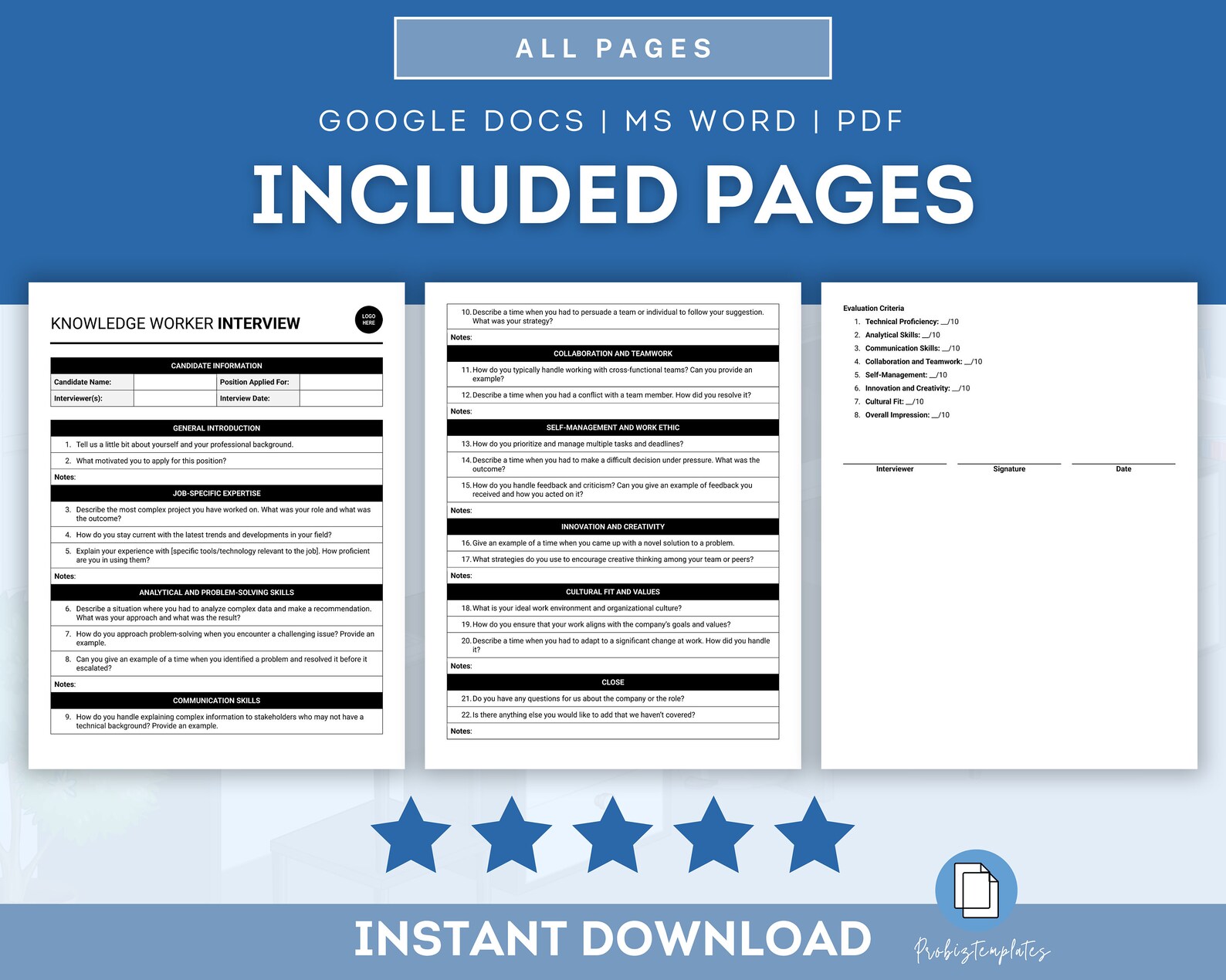 Knowledge Worker Questionnaire Template, Knowledge Worker Survey ...