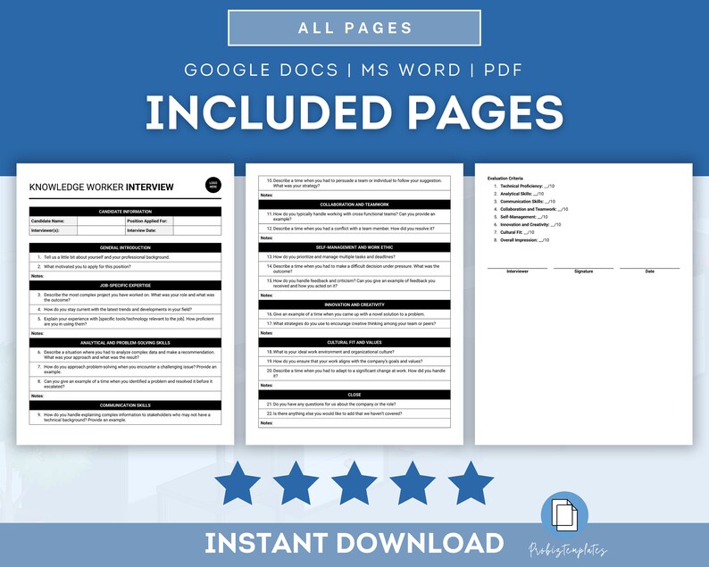 Knowledge Worker Questionnaire Template, Knowledge Worker Survey, Employee Knowledge Assessment ...