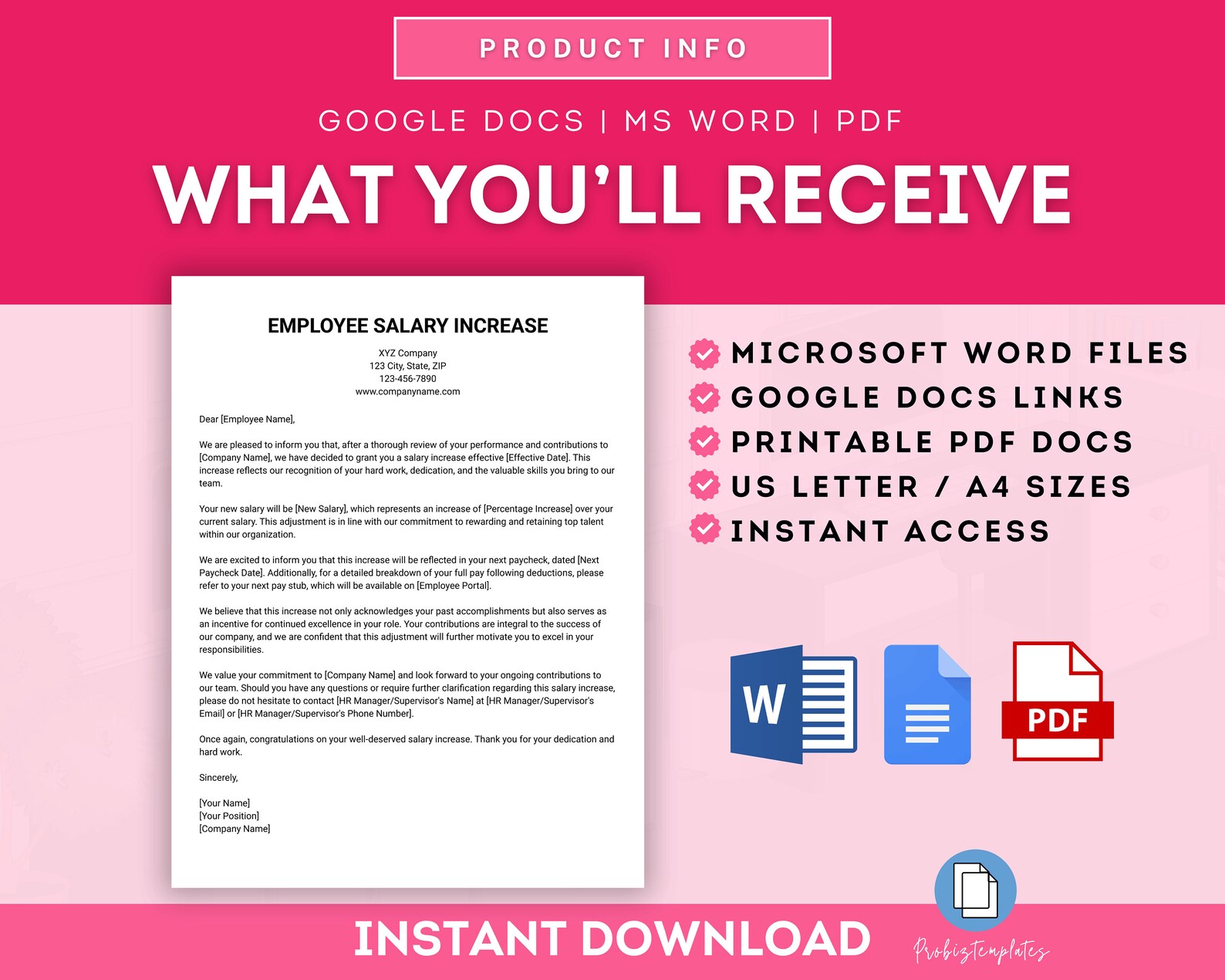 Salary Increase Letter Template, Pay Raise Announcement Letter, Salary ...