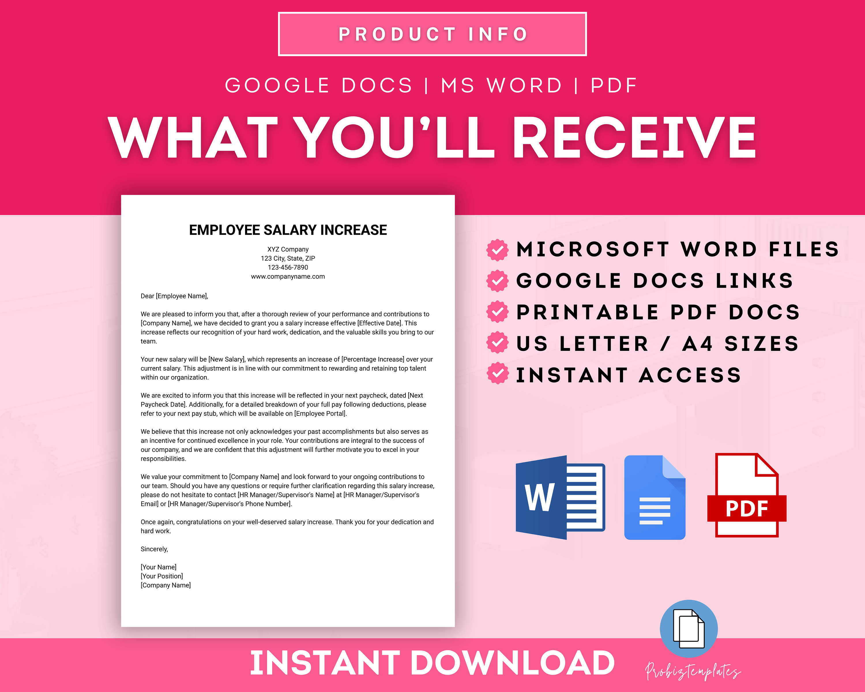 Salary Increase Letter Template, Pay Raise Announcement Letter, Salary ...