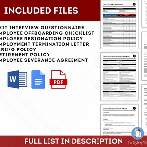 Employee Offboarding Bundle, Employee Termination Bundle, Employee ...