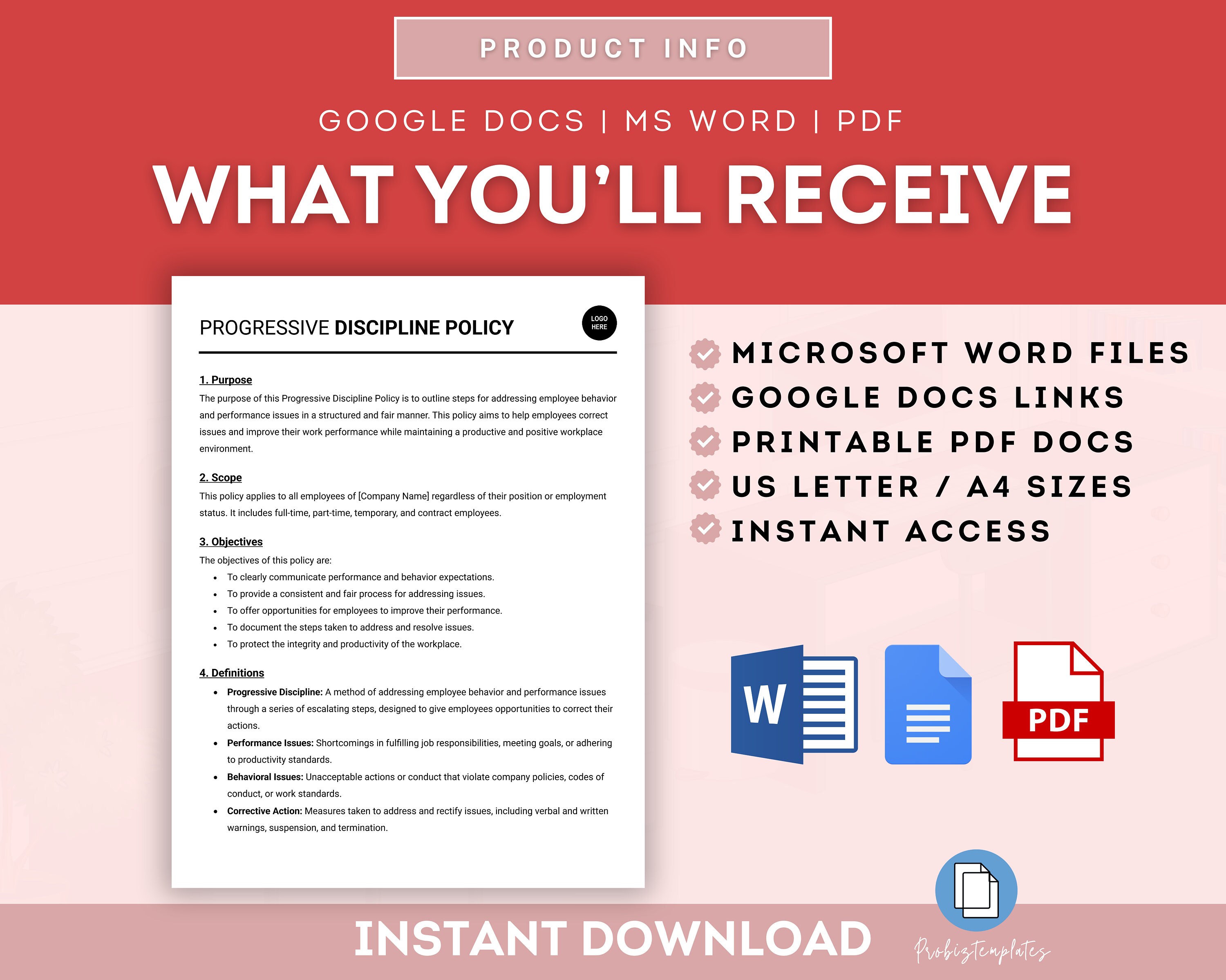 Progressive Discipline Policy, Employee Discipline Policy, Company ...