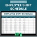 Employee Shift Schedule Spreadsheet, Work Schedule Template, Staff ...