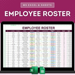 Employee Roster Template, Staff Database Template, Personnel Records ...
