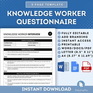 Knowledge Worker Questionnaire Template, Knowledge Worker Survey ...