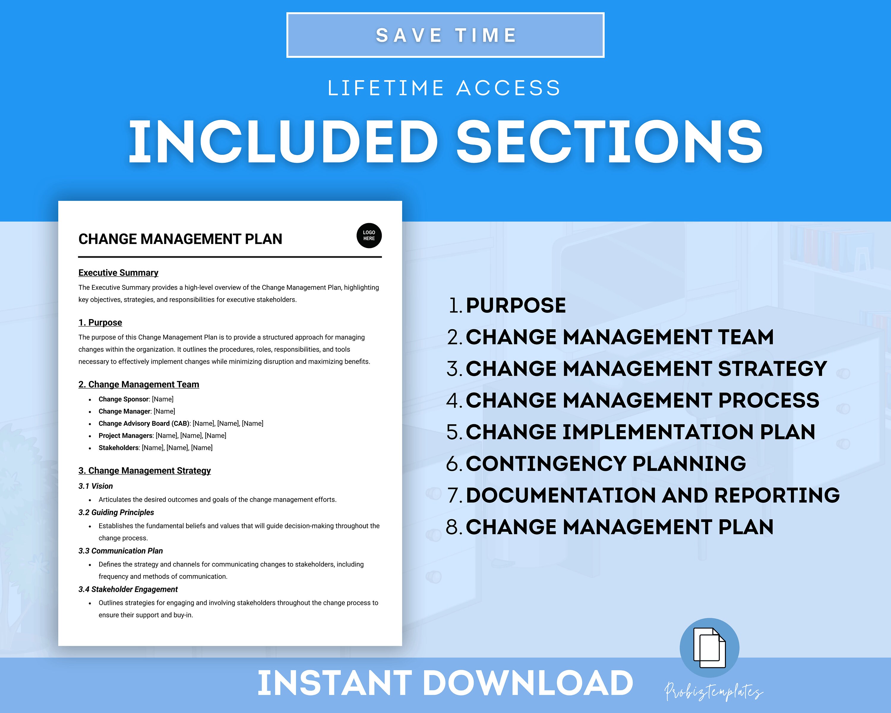 Change Management Plan Template, Organizational Change Strategy ...